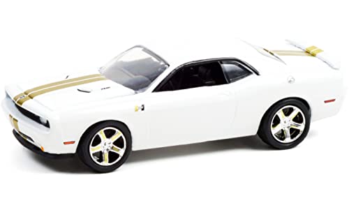 2009 Challenger R/T HEMI White with Gold Stripes Hurst Performance Edition Hobby Exclusive 1/64 Diecast Model Car by Greenlight 30306