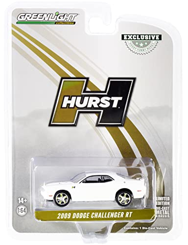 2009 Challenger R/T HEMI White with Gold Stripes Hurst Performance Edition Hobby Exclusive 1/64 Diecast Model Car by Greenlight 30306