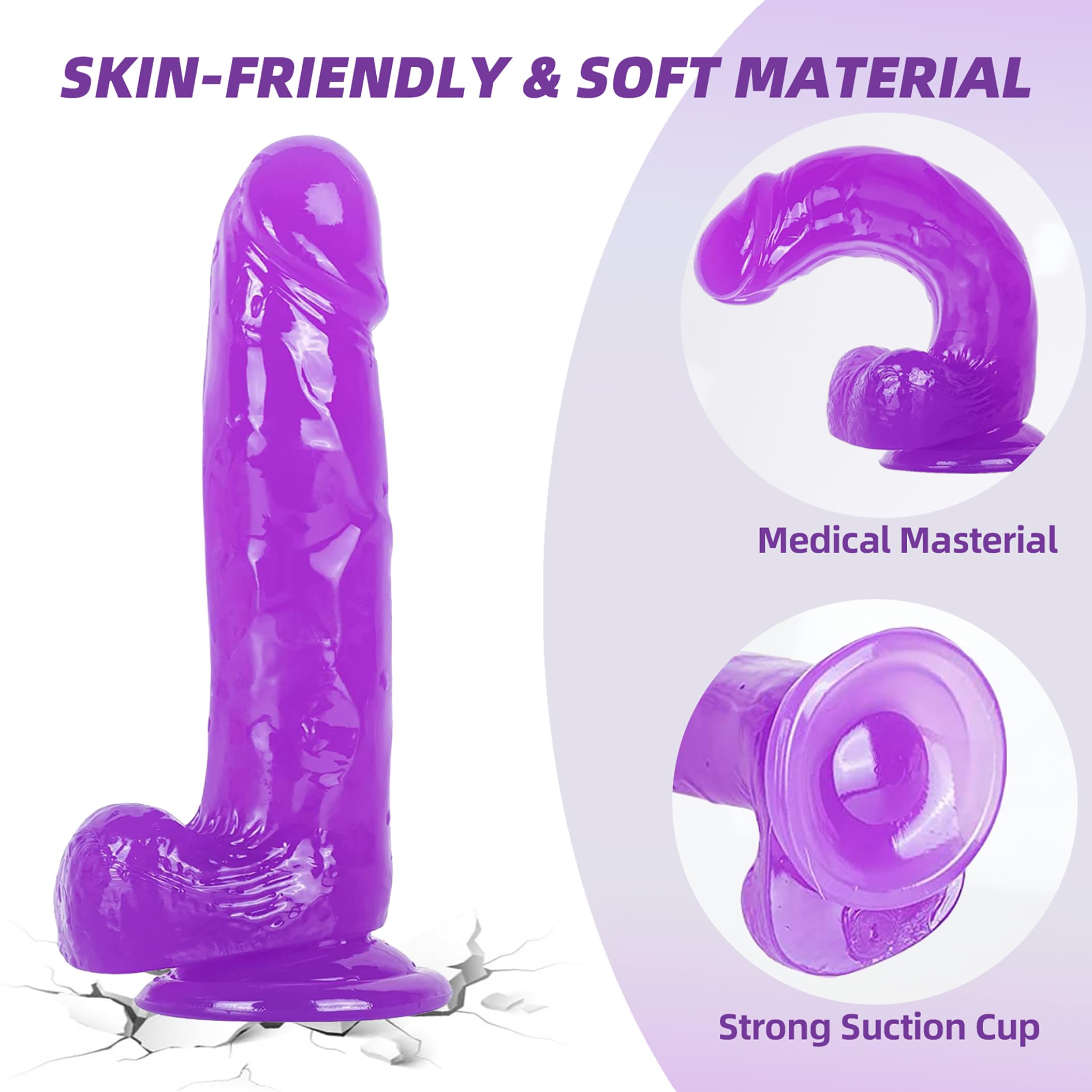 Strap on Dildo with Harness,Sex Toy for Women, Wearable Realistic Silicone Dildo Adult Sex Toy for Female Masturbation Women Lesbian Couples and Gay