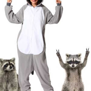 ofodoing Adult Animal One-piece Pajamas Cosplay Animal Homewear Sleepwear Jumpsuit Costume for Women Men