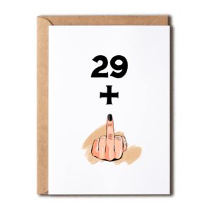 lillagifts funny 30th birthday card - 29+1 women or men - sweet 30 years old birthday gift - gift perfect for husband wife brother sister, 5 x 7 inches