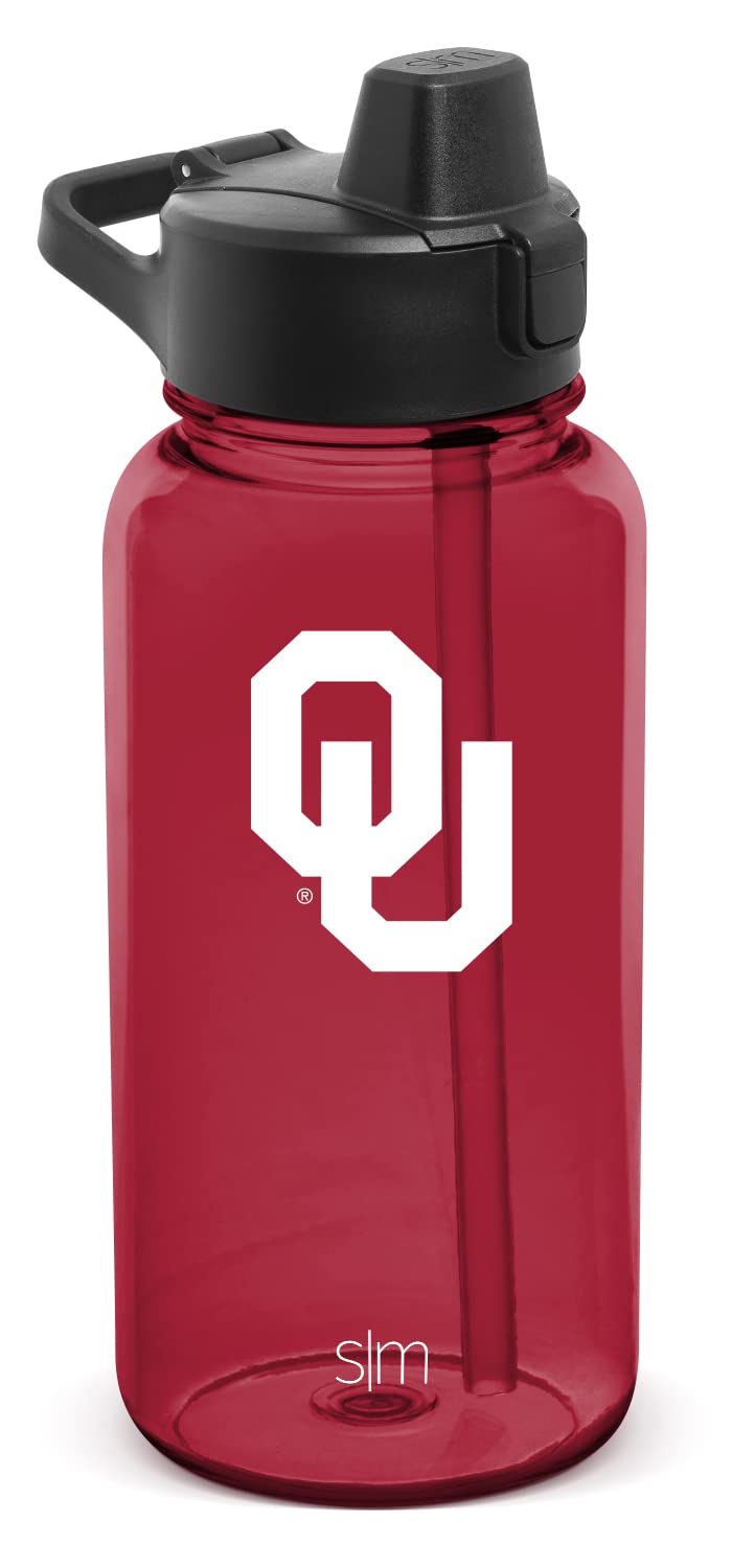 Simple Modern Officially Licensed Oklahoma Sooners BPA-Free Tritan Water Bottle with Simple Flip Silicone Straw Lid