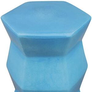 Sunnydaze Moderno Hexagon Ceramic Garden Stool Side Table - Indoor or Outdoor - 17.25-Inch H - Moonstone Glazed Finish