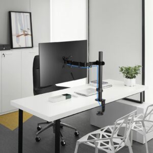 Pholiten Single Monitor Arm,Single Monitor Desk Mount,Adjustable Monitor Arm,Single Mount Holds Screen Up to 22lbs,Monitor Desk Mount,100x100 Vesa Monitor Stand,Monitor Arm Mount