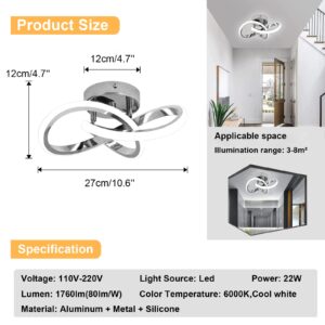 Hallway Light Acrylic Modern LED Ceiling Light Fixtures Cool white 6000K Close to Ceiling Lights for Bedroom Bathroom Kitchen Balcony Corridor Stair Aisle Lamp Curved Creative Design Ceiling lamp