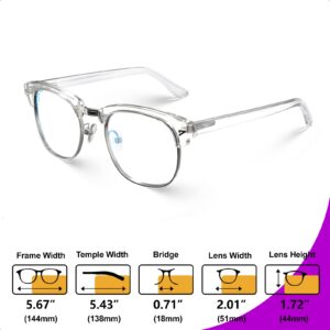 VISOONE Lightweight Blue Light Blocking Glasses Square with Anti Computer Glare for Gaming Men and Women MONTANA