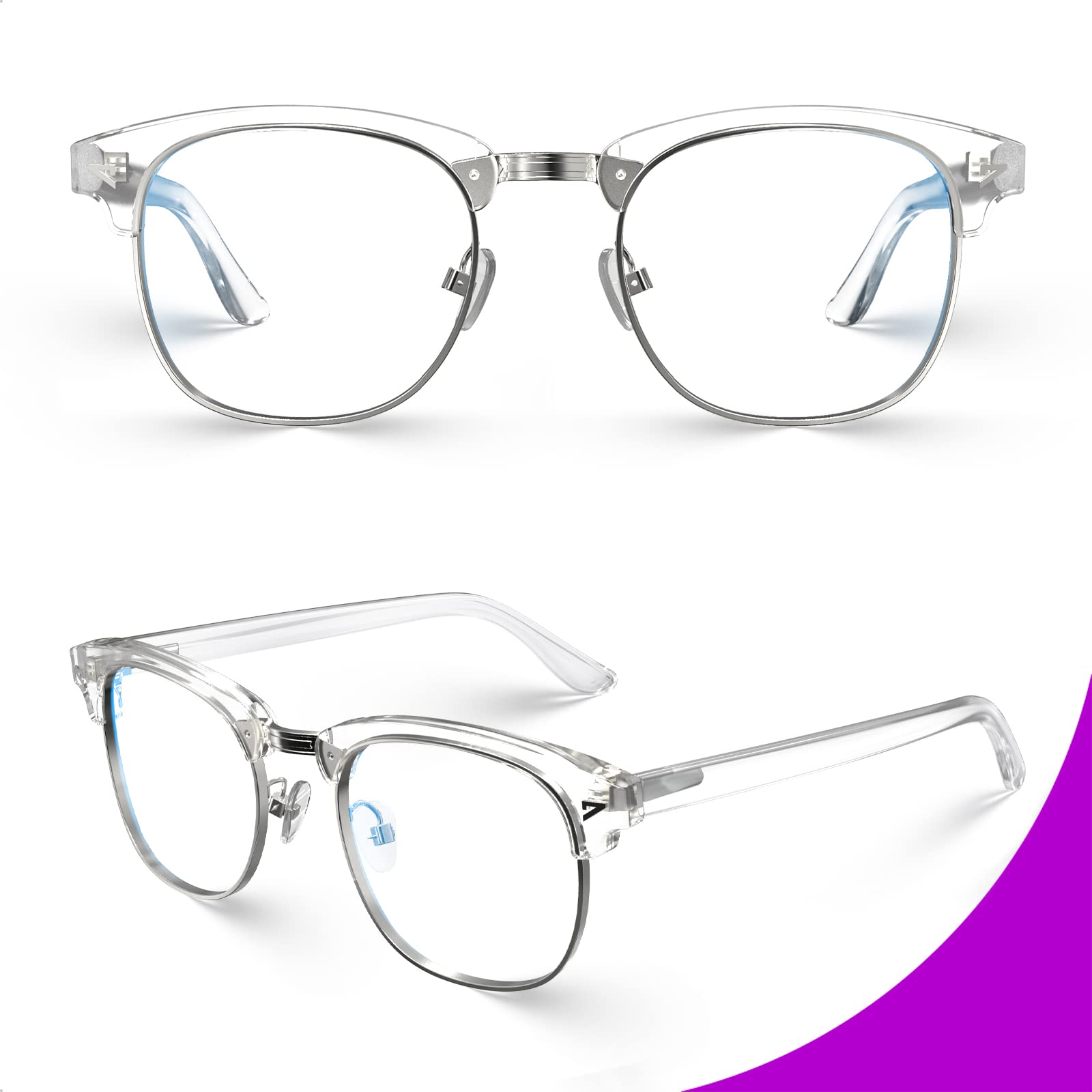 VISOONE Lightweight Blue Light Blocking Glasses Square with Anti Computer Glare for Gaming Men and Women MONTANA