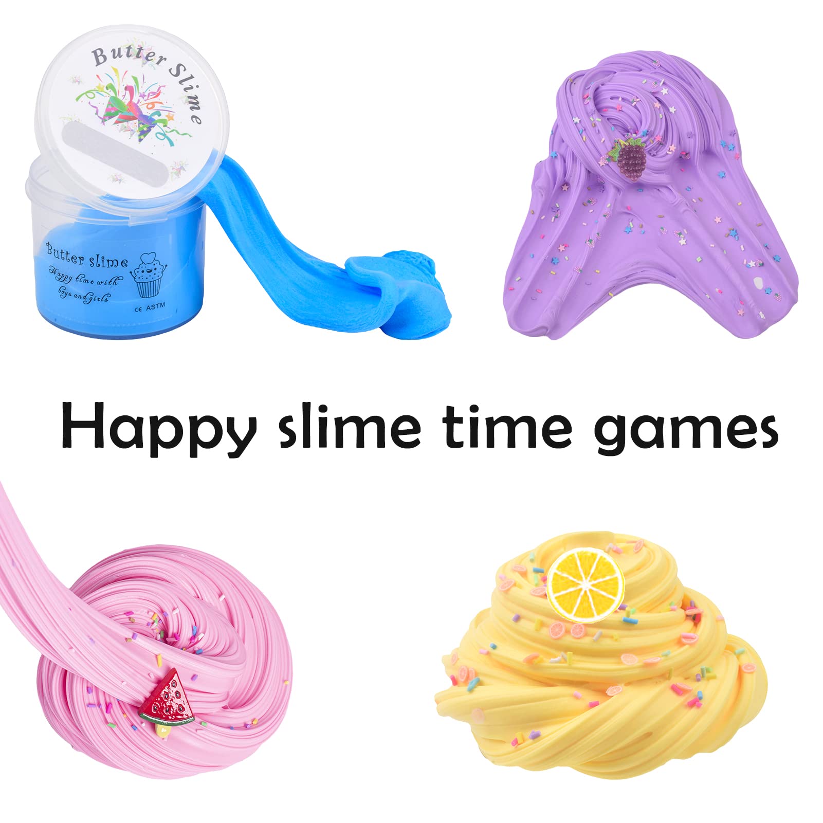 8 Pack Scented Butter Slime Kit, DIY Slime Surprise Toy, Super Soft Stretch and Non-Sticky, Slime Party Favor Putty Toy for Girls and Boys