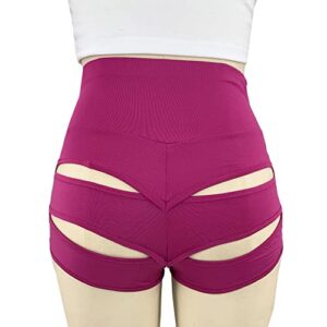 Purple Loungewear Hot Pants for Women,Teen Girls Elastic Waist Booty Shorts XXL