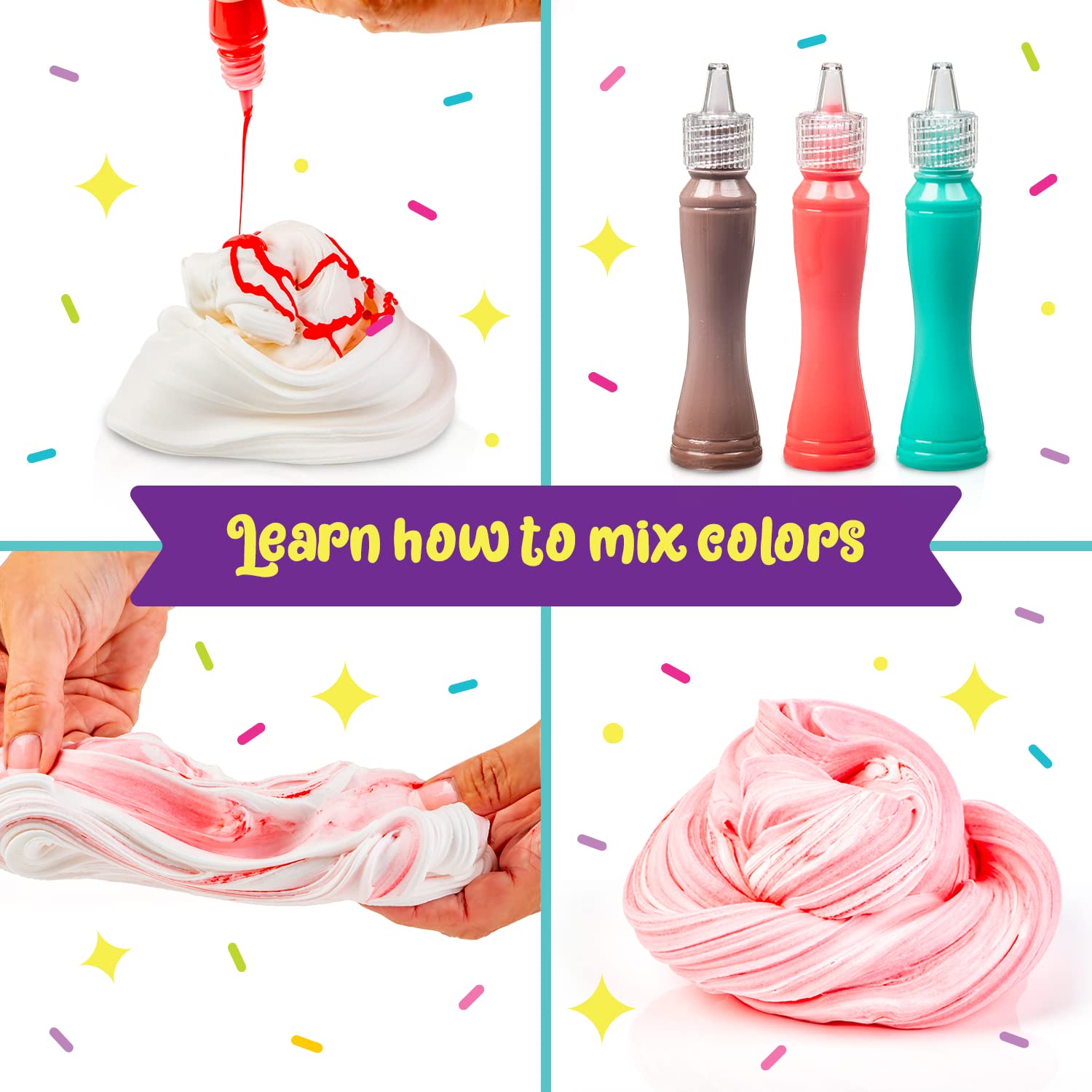 Original Stationery Ice Cream Slime Kit Playshop to Make Fun Pink & Sweet Slime Ice Cream/ Waffle Toys, Great Gift Idea