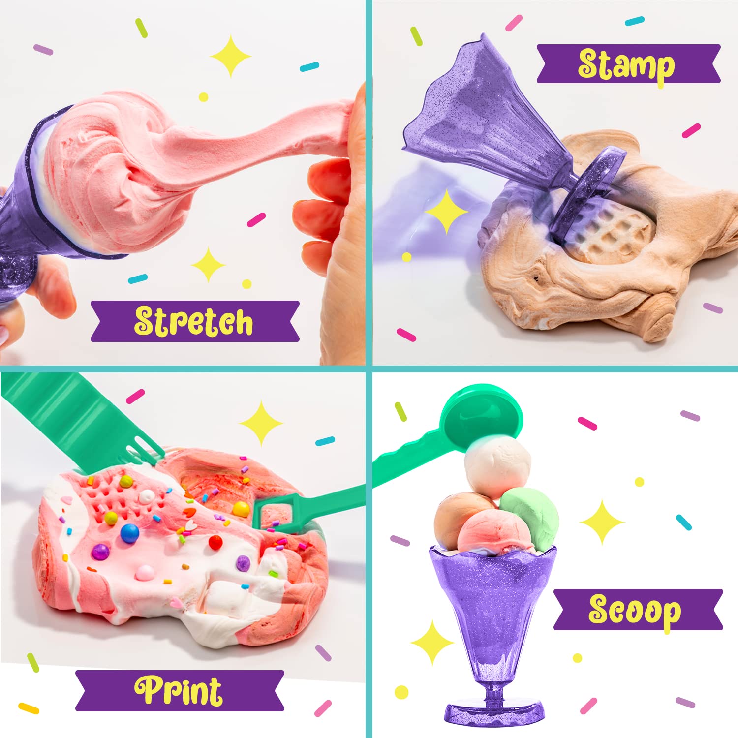 Original Stationery Ice Cream Slime Kit Playshop to Make Fun Pink & Sweet Slime Ice Cream/ Waffle Toys, Great Gift Idea