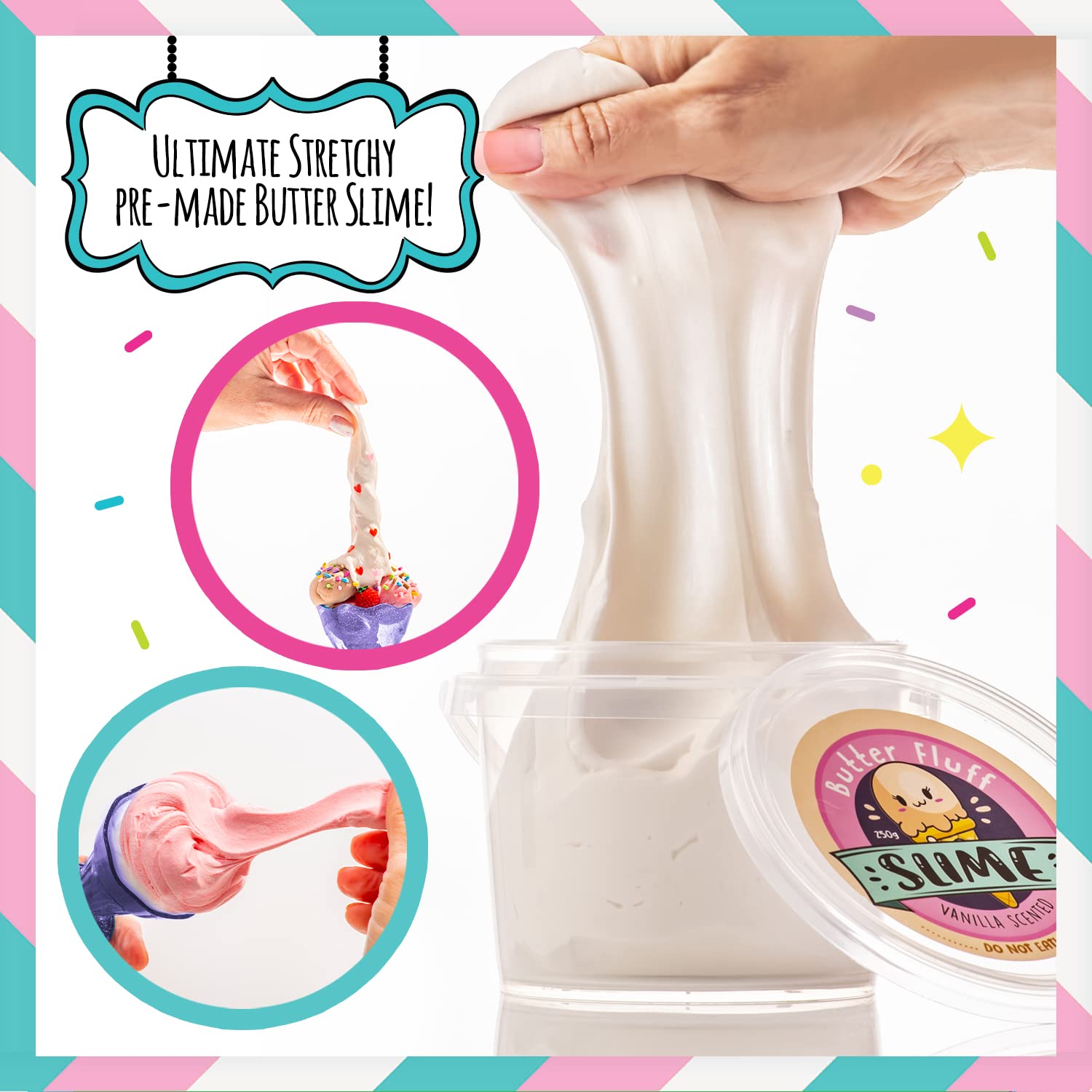 Original Stationery Ice Cream Slime Kit Playshop to Make Fun Pink & Sweet Slime Ice Cream/ Waffle Toys, Great Gift Idea