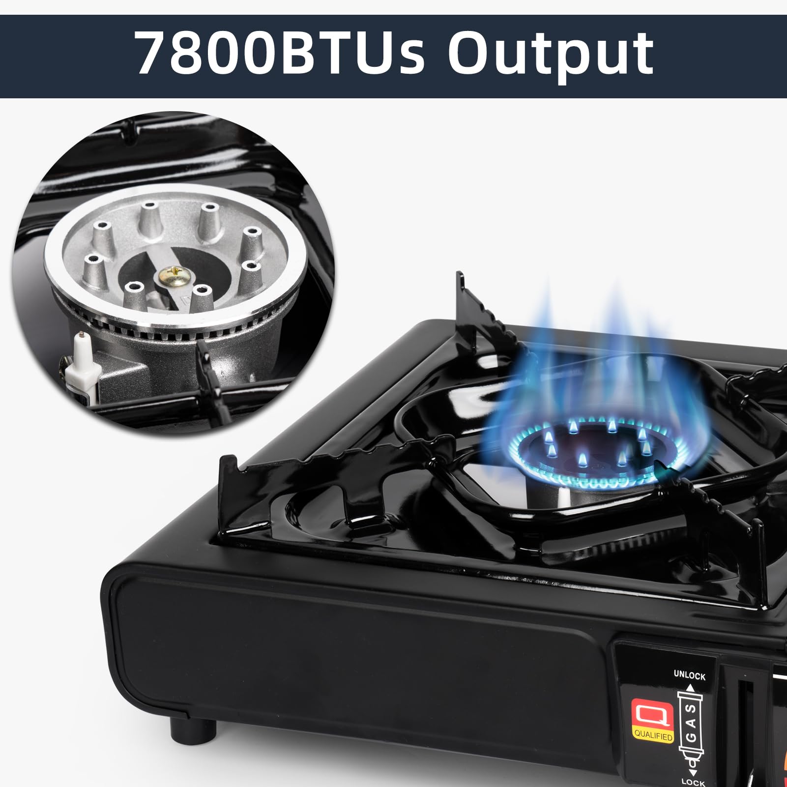 SHINESTAR Dual Fuel Stove with Butane & Propane Compatibility, Portable Camping Stove for Outdoor Cooking, Propane Adapter Hose and Carrying Case Included, 7800 BTUs Output