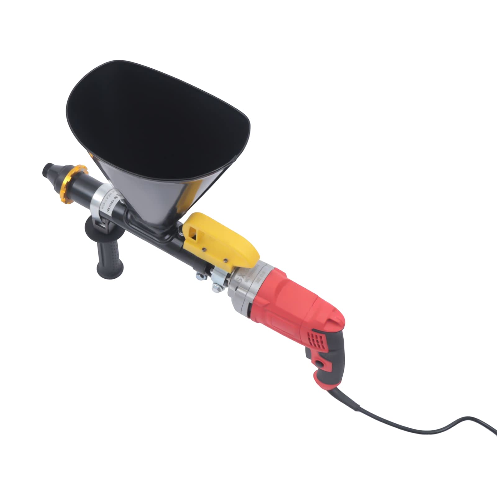 700W Electric Caulking Gun Mortar Pointing Grouting Gun, 110V Cement Mortar Caulking Gun Sprayer Gap Grouting Machine, Brick Tile Grouting Mortar Applicator with Flat & Round Nozzles