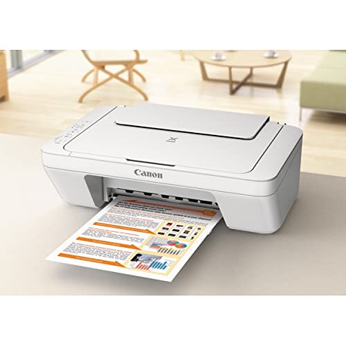 Canon All-in-One Color Inkjet Wired Printer, Print Scan Copy for Home Office, up to 60 Sheets, 600 x 1200 dpi, Portability, Lightweight, PIXMA MG2522, w/USB Cable