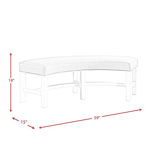 BOWERY HILL Modern Round Bench in Natural and White Upholstery