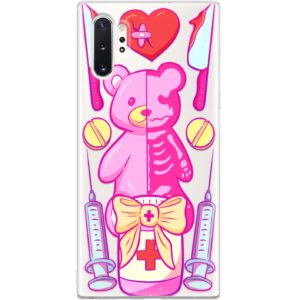 tpu phone case compatible with samsung a72 a71 5g a70 a51 a50 a32 a21 a11 a12 a13 a14 a01 japanese medicine yami kawaii shockproof teddy bear cover protective silicone creepy cute anime clear