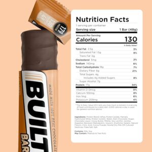 Built Protein Bars, Salted Caramel, 12 Count, 1.73oz Bars, Gluten Free Protein Snacks with 17g of High Protein. Chocolate Protein Bar only 130 calories & 4g sugar, Great On The Go Protein Snack