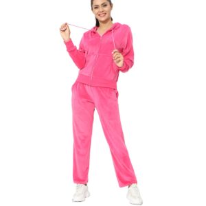 minanuo cute 90s girls velour tracksuit womens 2 pieces joggers outfits for women pink jogging suits for women sweatsuits set soft sport pants(pink 06,l)