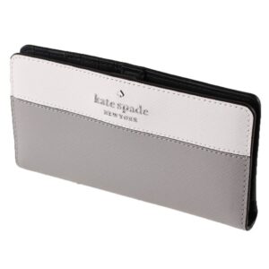 kate spade new york kate spade staci colorblock large slim bifold wallet in nimbus grey white multi