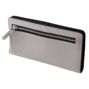 Kate Spade New York Kate Spade Staci Colorblock Large Slim Bifold Wallet in Nimbus Grey White Multi