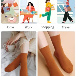 FGZ Womens Thin Cotton Socks, Casual Soft Cotton Socks Women Above Ankle Crew Socks 5 Pairs (5-9, Multicolored)