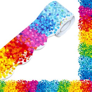 erke 60 feet bulletin board borders, confetti scalloped rolled border trim for school, classroom & offices