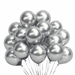 metallic silver balloons 5 inch 50pcs silver latex party balloon chrome balloons for wedding engagement anniversary birthday party decorations