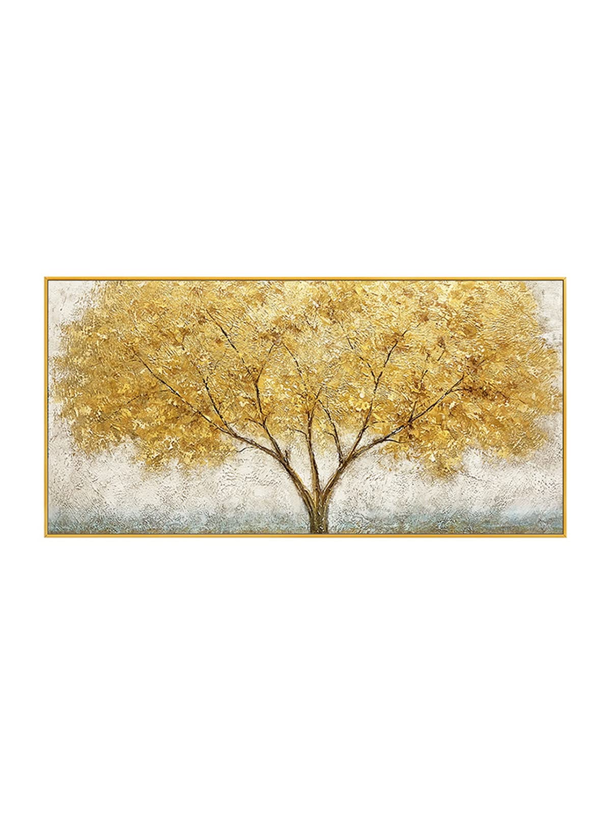 Gold Tree of Life Canvas Wall Art For Living Room -Hand Painted Gallery Wrapped Oil Painting for Bedroom-Framed 3D Wall Decoration for Office Kitchen 20x40 inches