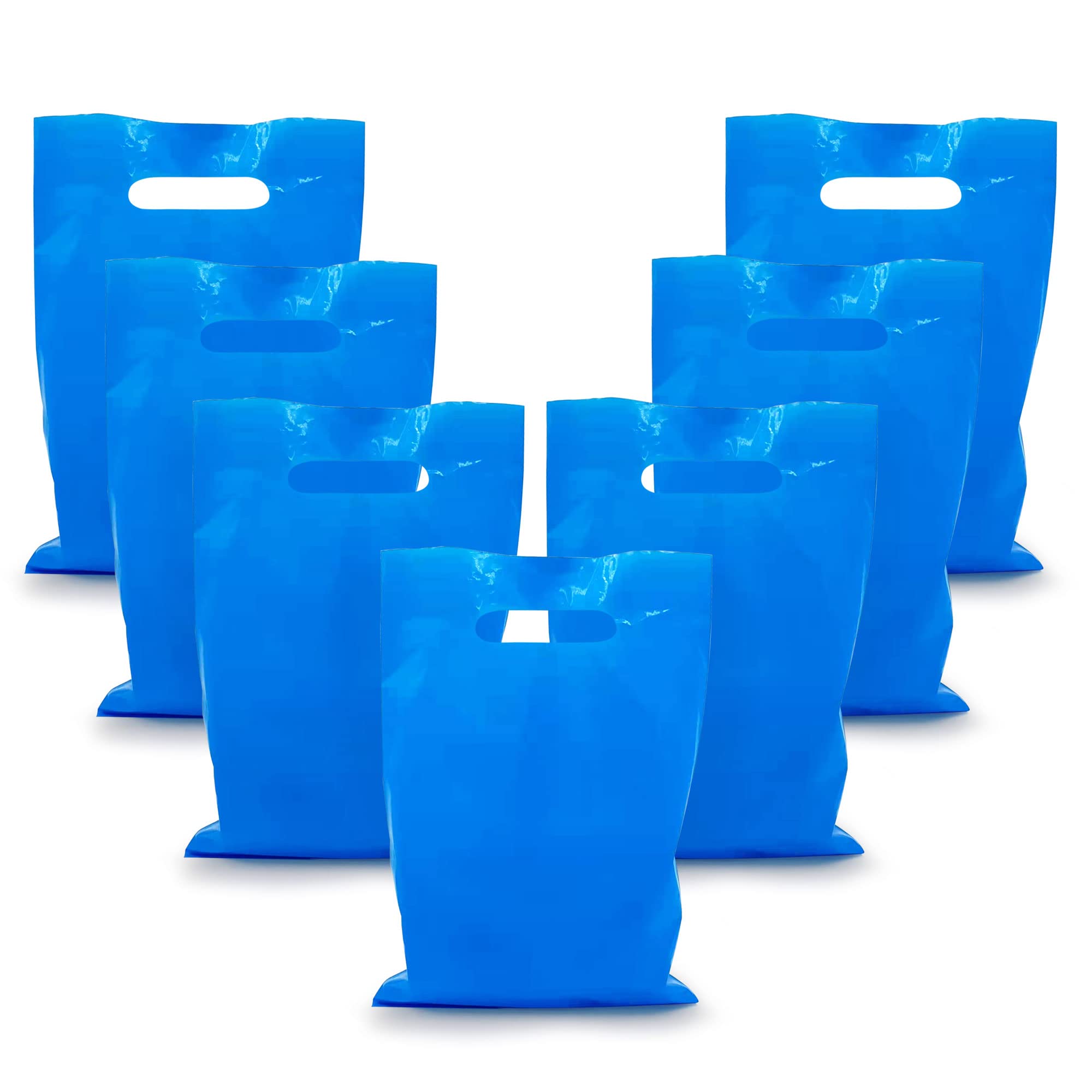 TOSPARTY 40PCS Blue Plastic Gift Bags Candy Bags Die Cut Plastic Bags are Sturdy Party Assorted Plastic Candy Bag Gift Bag