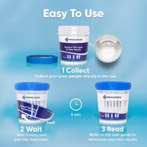 Prime Screen Multi-Drug Urine Test Cup 14 Panel Kit - Test 14 Drugs Including Marijuana (THC),OPI,AMP, BAR, BUP, BZO, COC, mAMP, MDMA, MTD, OXY, PCP, PPX, TCA - [2 Pack]