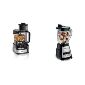 hamilton beach stack & snap food processor and wave action blender bundle