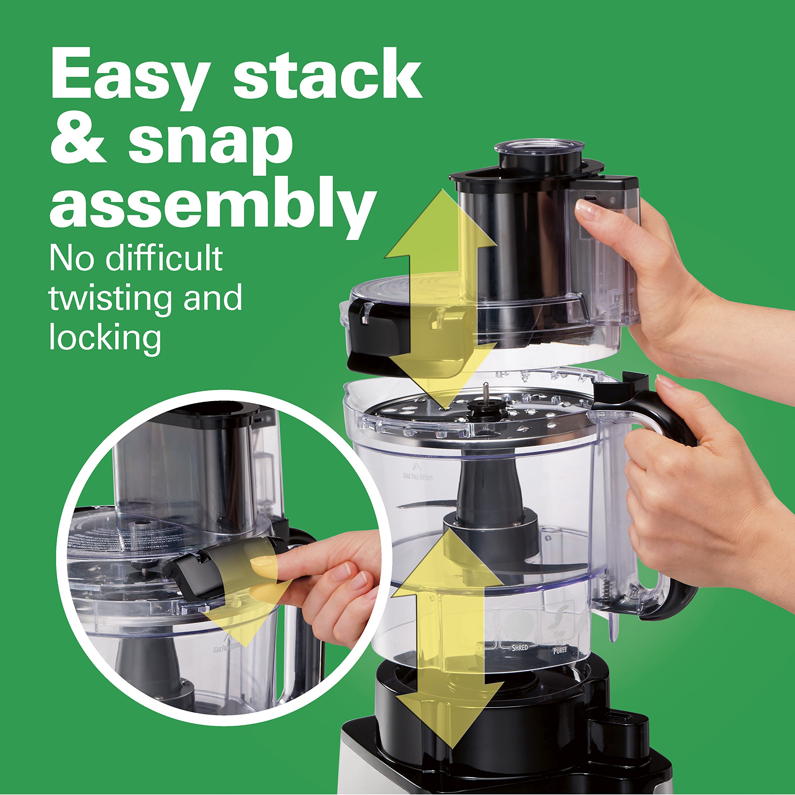 Hamilton Beach Stack & Snap Food Processor and Wave Action Blender Bundle