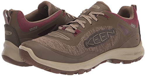 KEEN Women's Terradora Flex Low Height Waterproof Hiking Shoes, Canteen/Windsor Wine, 8