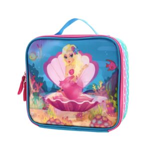 happysunny mermaid lunch box bag for girls kids with 3d images changing pictures lenticular hologram technology insulated lunch bag for children preschool kindergarten and travel