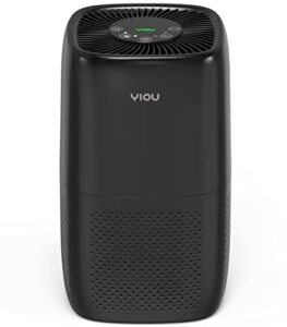 yiou air purifiers for home large room up to 547ft²,smart air cleaner with auto mode,h13 true hepa filter block most dust smoke pollen,quite home odor eliminators for bedroom,office,shiny black