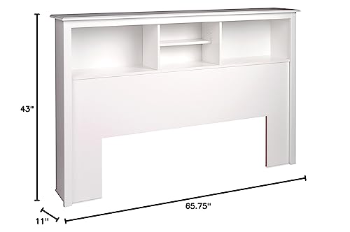 Prepac Full Mate's Platform Storage Bed with 6 Drawers and Stylish Full/Queen Headboard with 3 Compartments, White