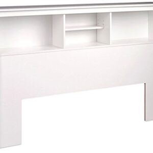 Prepac Full Mate's Platform Storage Bed with 6 Drawers and Stylish Full/Queen Headboard with 3 Compartments, White