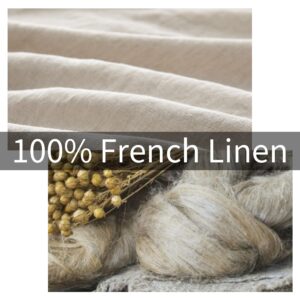 ATLINIA Bedding Duvet Cover Set Linen - 100% French Flax Washed Bed Sets Farmhouse Comforter Cover Set (1 Duvet Cover and 2 Pillow Shams) Queen Size Natural