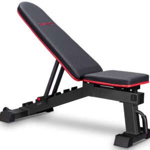 DERACY Adjustable Weight Bench for Full Body Workout, Incline and Decline Weight Bench for Indoor Workout, Home Gym (black1)