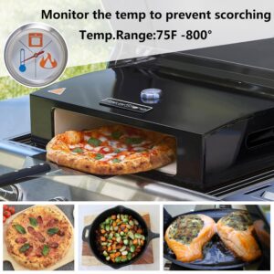 BakerStone Pizza Oven, 5-Sided Stone Outdoor Oven for Gas Grill Top Enamel Shell, Portable Baking Oven Box Kit with Wood Peel, Turning Peel, Dust Cover, Original Series