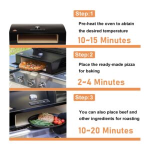 BakerStone Pizza Oven, 5-Sided Stone Outdoor Oven for Gas Grill Top Enamel Shell, Portable Baking Oven Box Kit with Wood Peel, Turning Peel, Dust Cover, Original Series