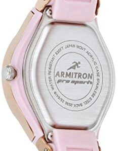 Armitron Sport Women's Quartz Sport Watch with Plastic Strap, Pink, 12 (Model: 25/6418RGP)