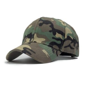 utmost structured baseball cap with adjustable closure - performance hat for outdoor activities and custom embroidery (1pc camo woodland)