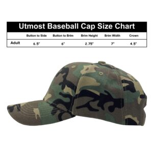 Utmost Structured Baseball Cap with Adjustable Closure - Performance Hat for Outdoor Activities and Custom Embroidery (1pc Camo Woodland)