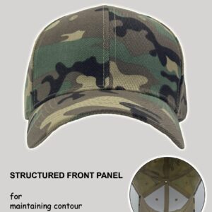 Utmost Structured Baseball Cap with Adjustable Closure - Performance Hat for Outdoor Activities and Custom Embroidery (1pc Camo Woodland)