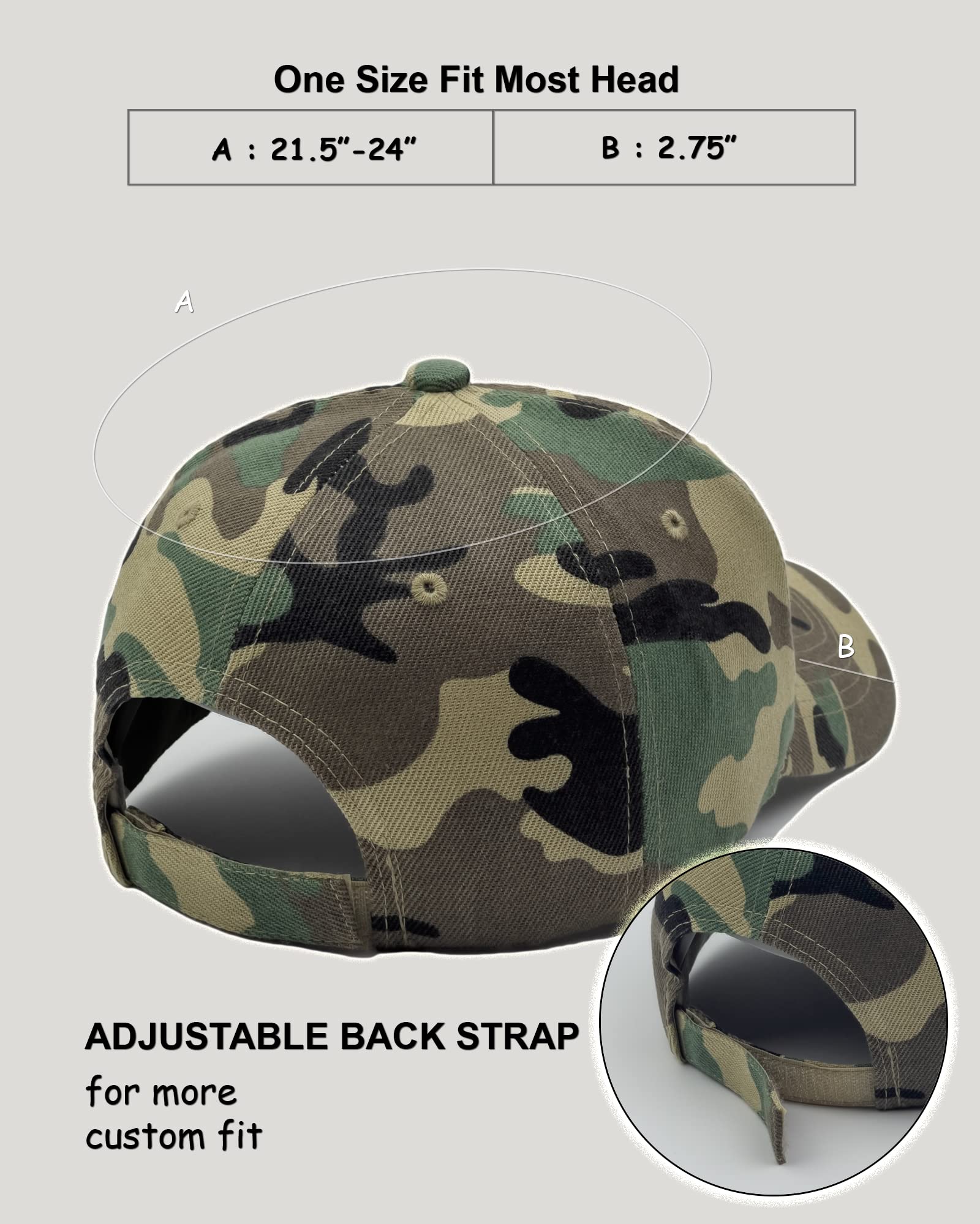 Utmost Structured Baseball Cap with Adjustable Closure - Performance Hat for Outdoor Activities and Custom Embroidery (1pc Camo Woodland)