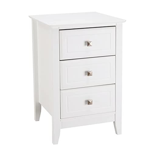 Bonnlo Upgraded White Night stands for Bedrooms Set of 2, Modern Nightstand with 3 Drawers, Wooden Bed Side Table/Night Stand for Small Spaces, College Dorm, Kids’ Room, Living Room, 16W x 16D x 24H