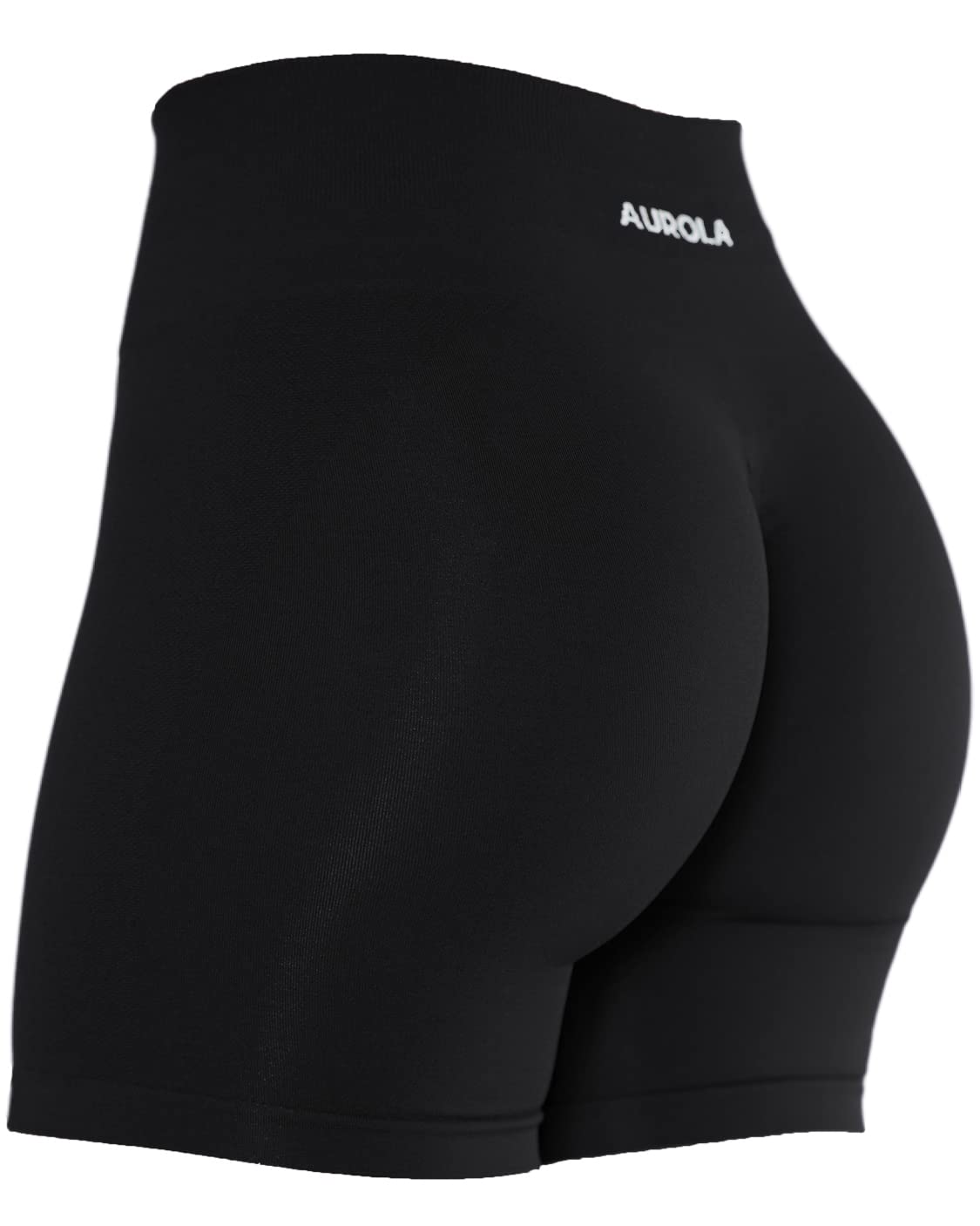 AUROLA Intensify Workout Shorts for Women Seamless Scrunch Short Gym Yoga Running Sport Active Exercise Fitness Shorts Black