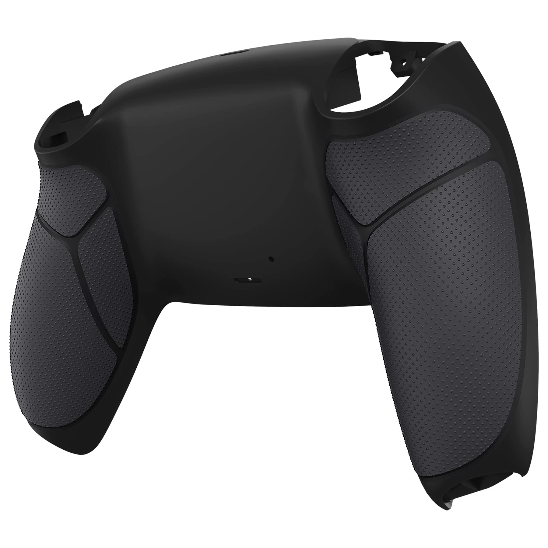 eXtremeRate Black Performance Rubberized Grip Custom Back Housing Bottom Shell Compatible with ps5 Controller, Replacement Back Shell Cover Compatible with ps5 Controller